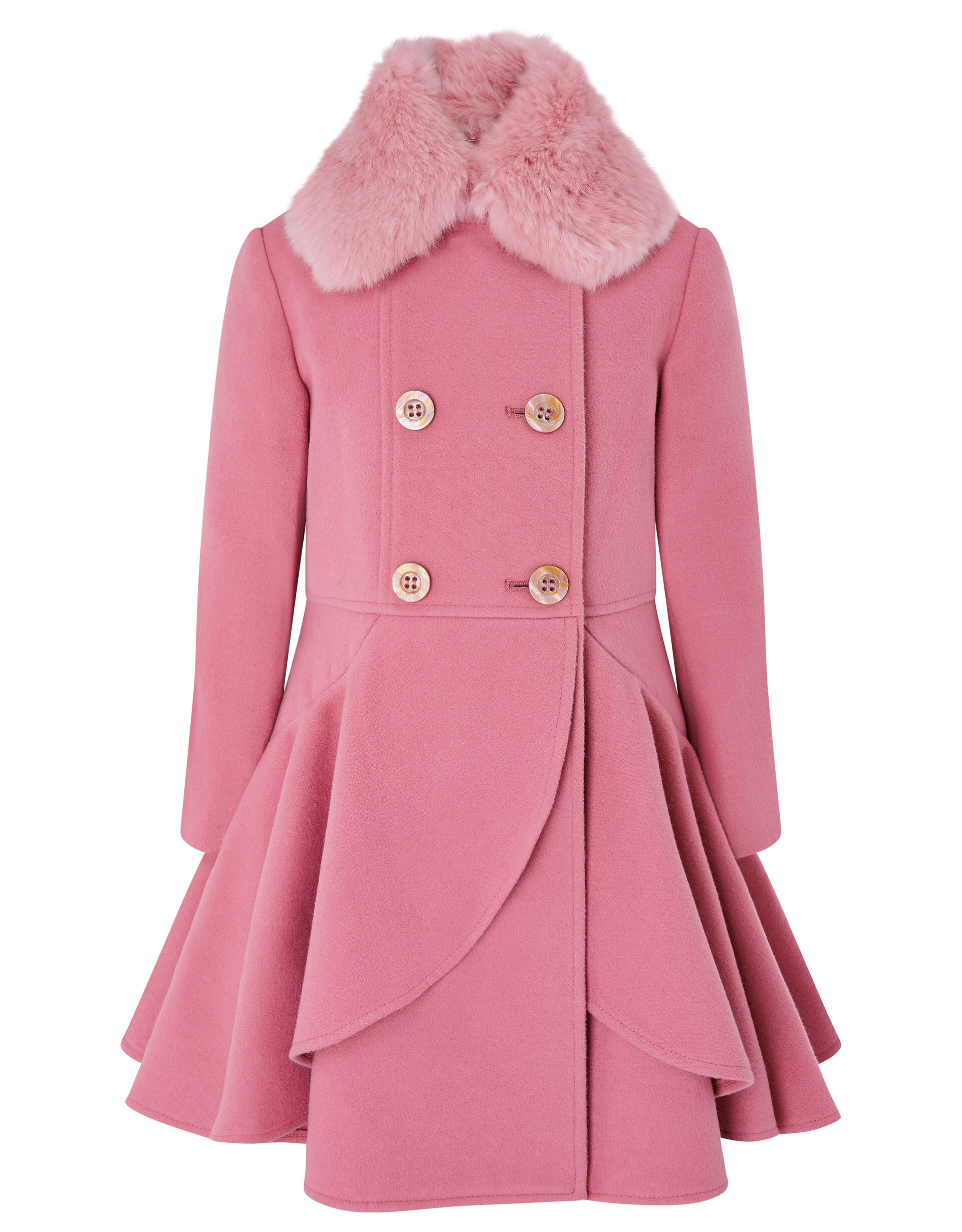 Twirl Ruffle Coat Pink