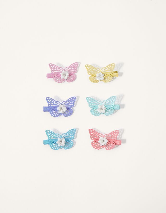 Glitter Butterfly Flower Hair Clip Multipack