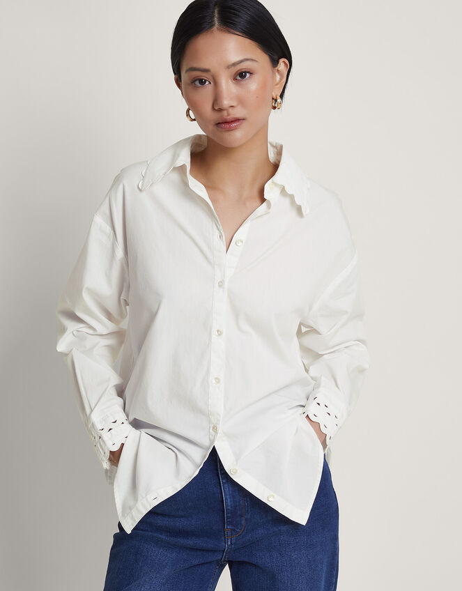 Selma Longline Shirt White | Tops & T-shirts | Monsoon UK.