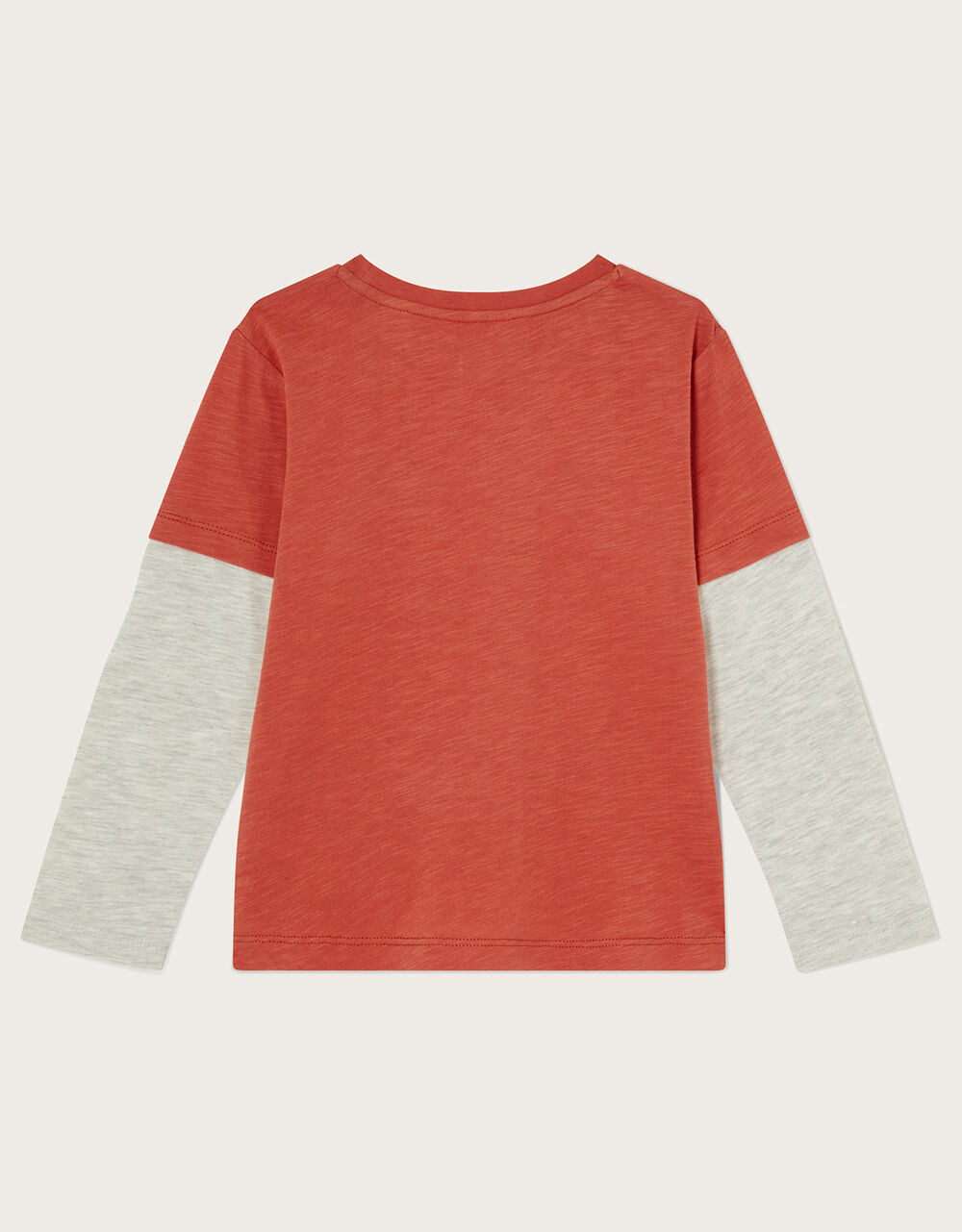 Wolf Mock Sleeve Rust T-Shirt Orange
