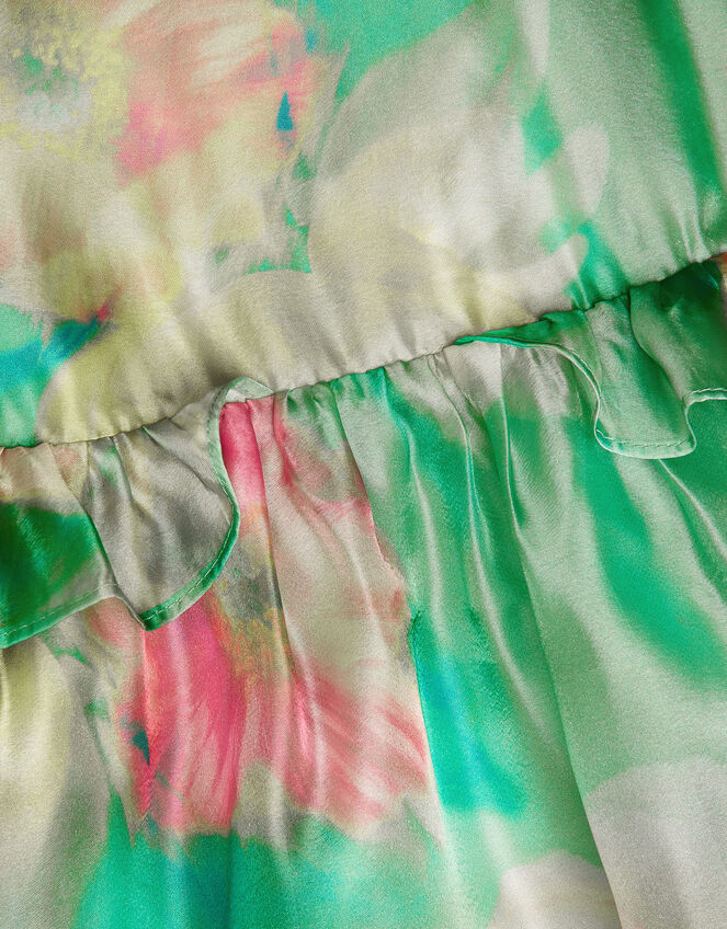 Blurry Floral Organza Ruffle Dress Green | Girls' Dresses | Monsoon UK.