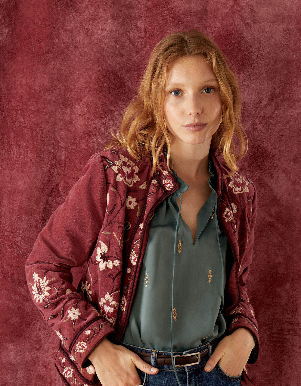 Floral Embroidered Jacket Pink | Women's Jackets | Monsoon UK.