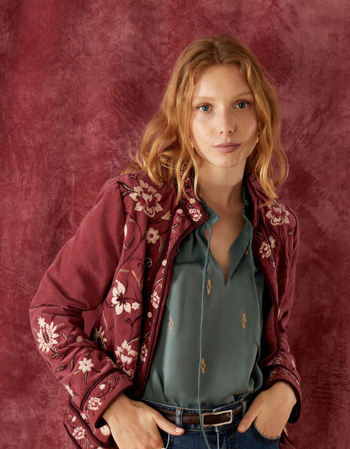 Floral Embroidered Jacket Pink | Women's Jackets | Monsoon UK.