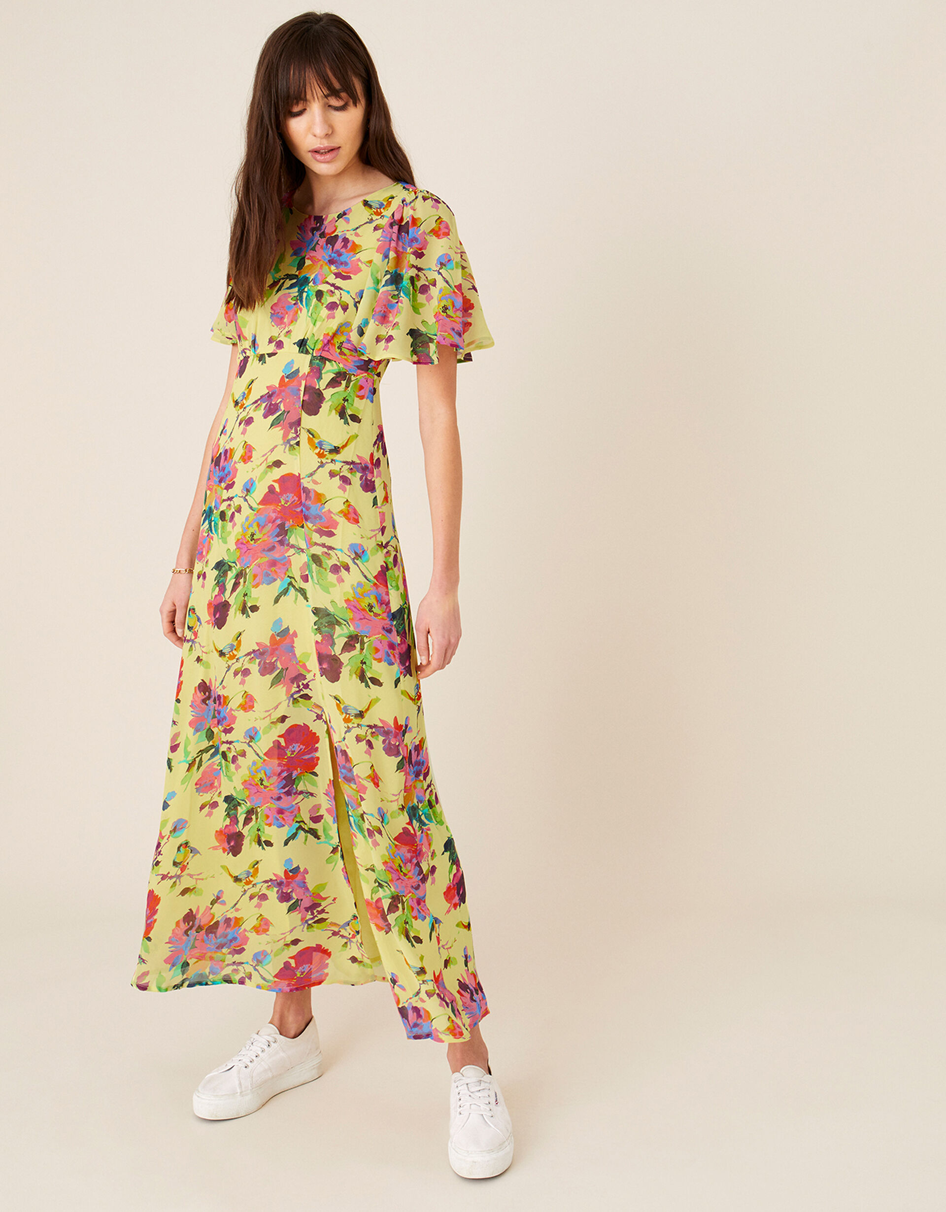 Helen Dealtry Floral Tea Dress Yellow | Evening Dresses | Monsoon UK.