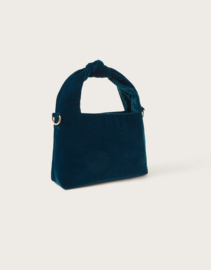 Feather Embellished Velvet Bag