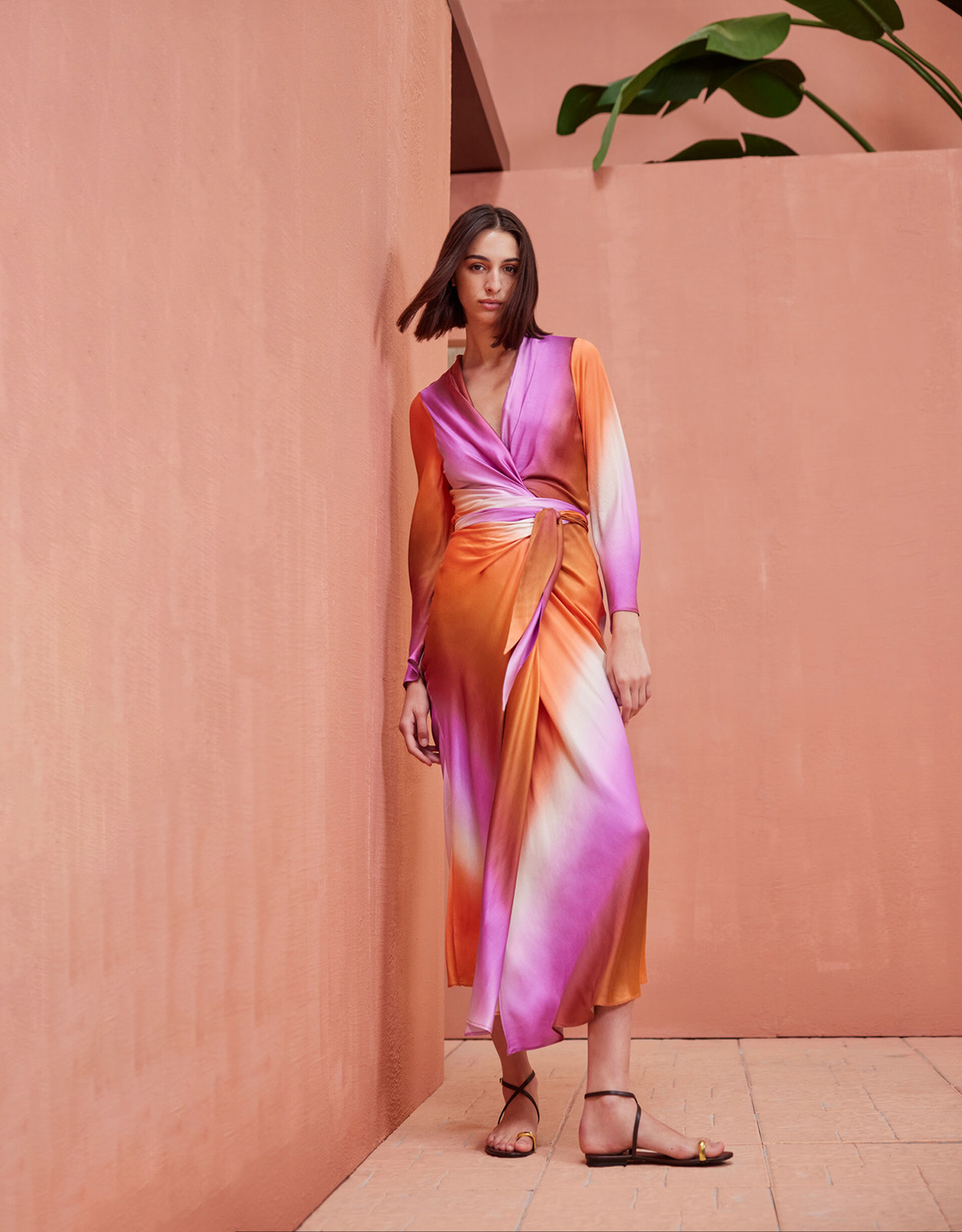 Devotion Twins Ombre Satin Dress Purple