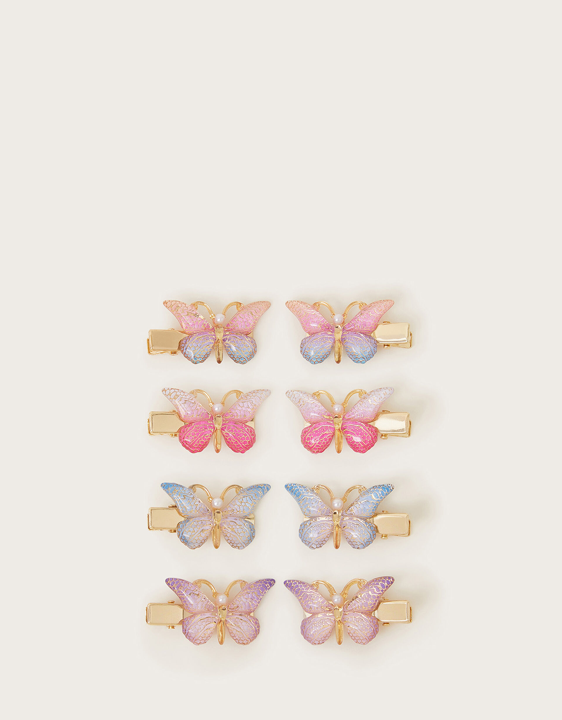 8-Pack Rainbow Butterfly Hair Clips | Accessories | Monsoon UK.