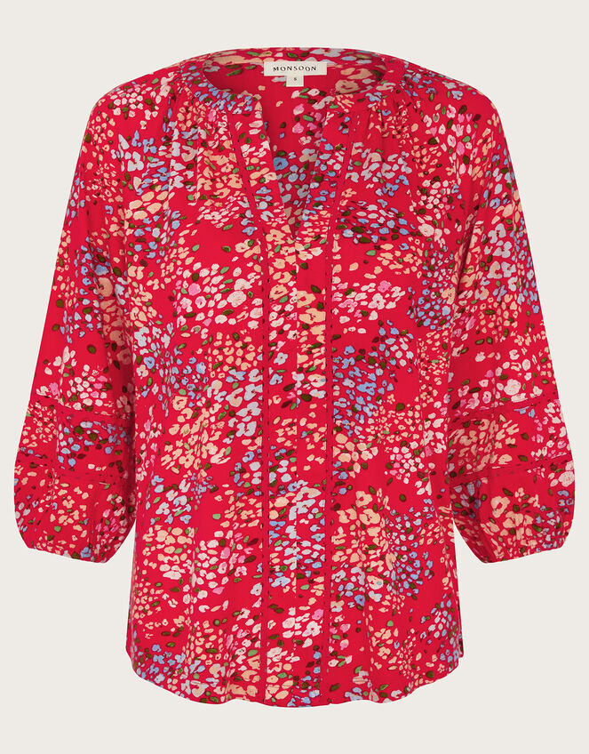Micola Print Top Red | Blouses & Shirts | Monsoon UK.