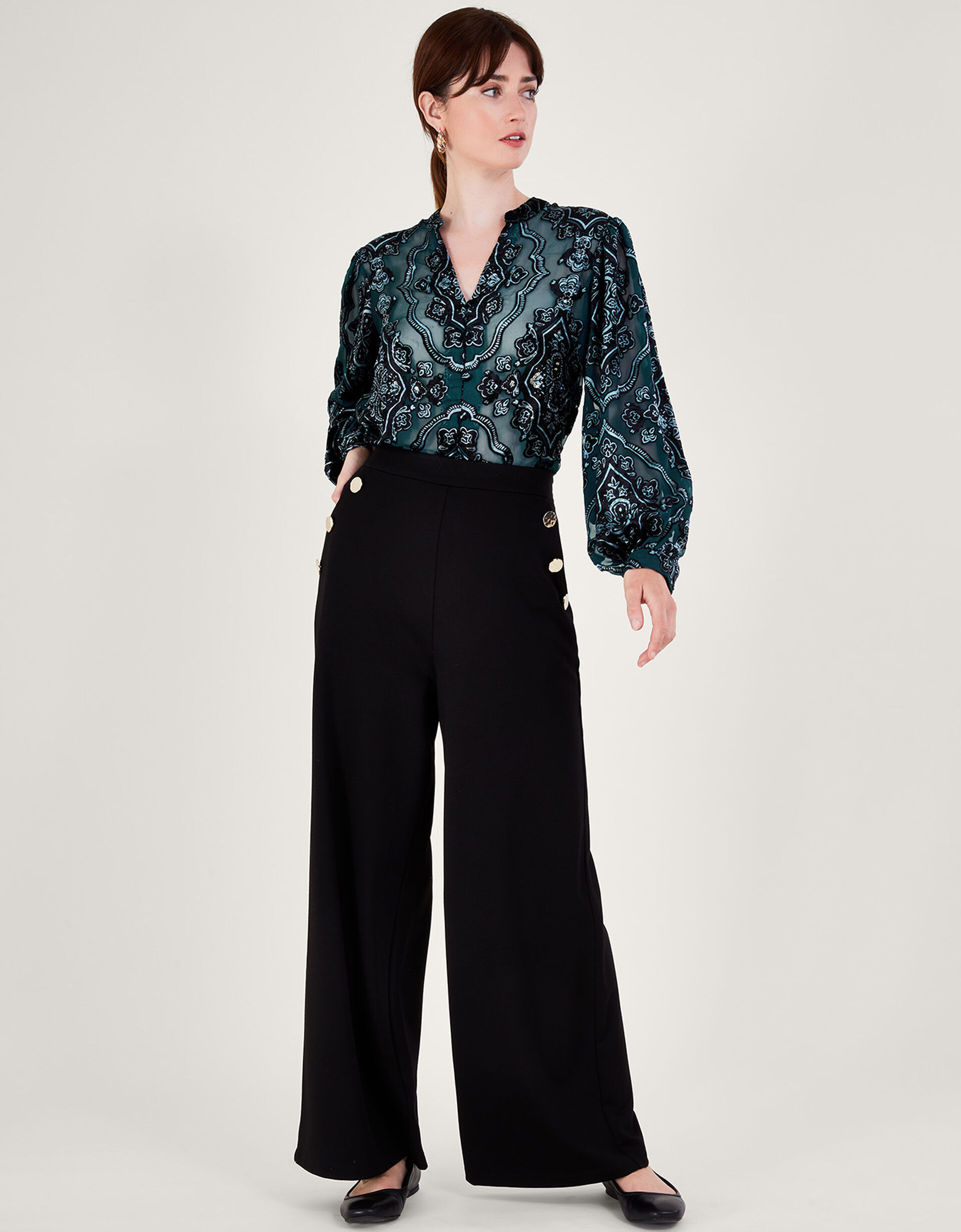 Darcy Devore Blouse Teal