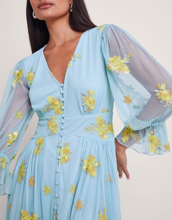 Martha Embellished Tea Dress Blue | Evening Dresses | Monsoon UK.