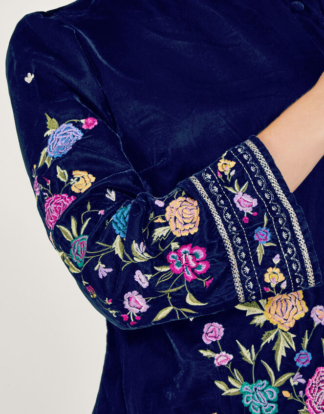 Freya Embroidered Tunic Dress Blue