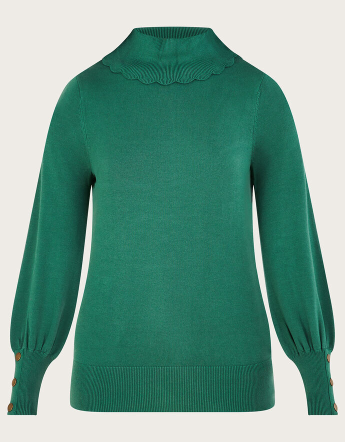 Polo Neck Jumper Green