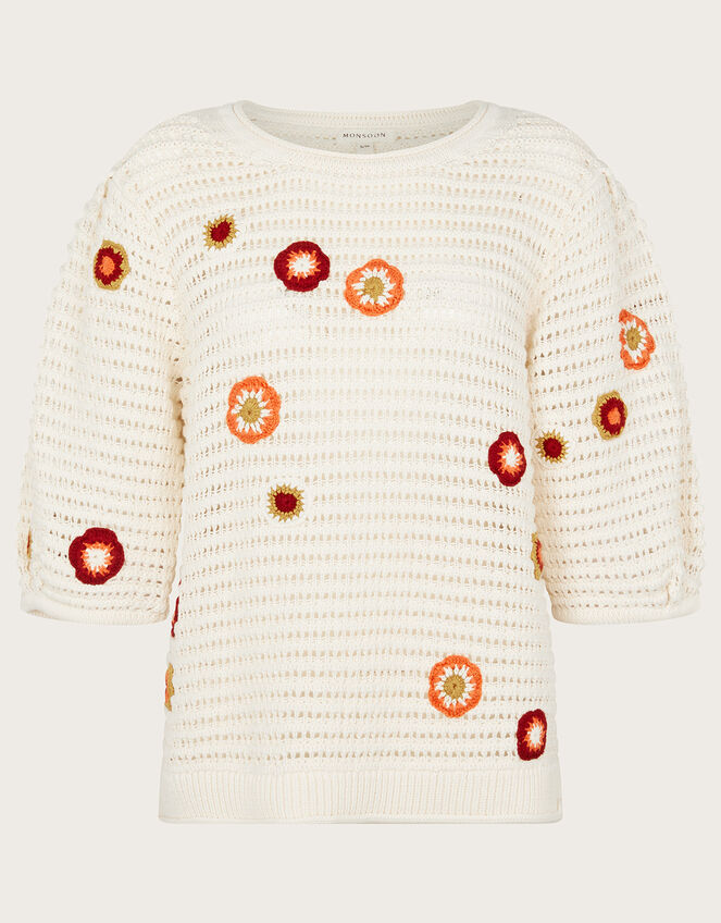 Floral Embroidered Jumper Ivory