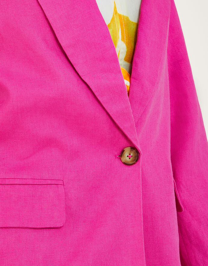 Stella Jacket in Linen Blend Pink | Women's Jackets | Monsoon UK.