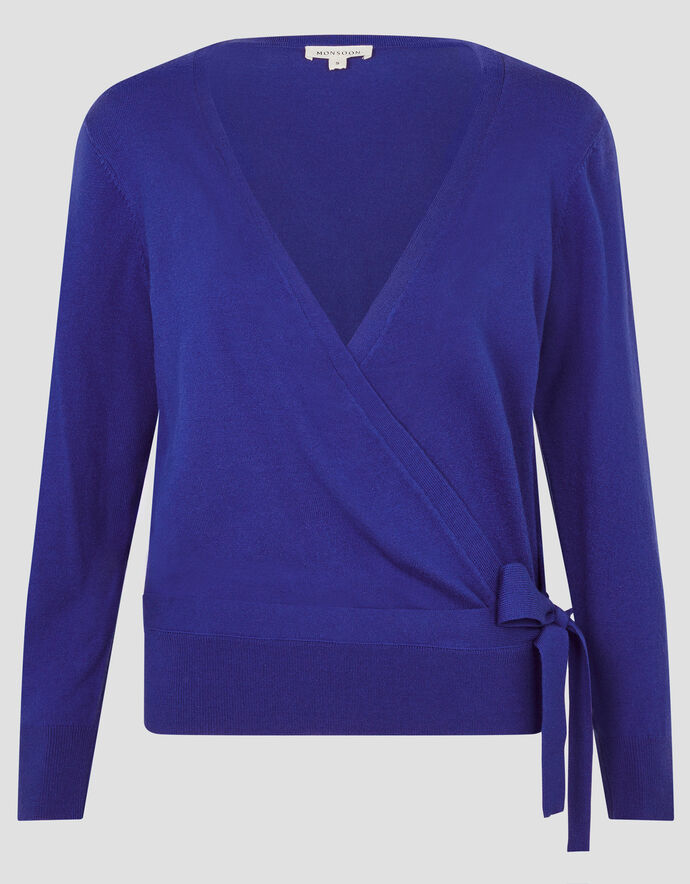Riley Wrap Jumper Blue | Jumpers | Monsoon UK.