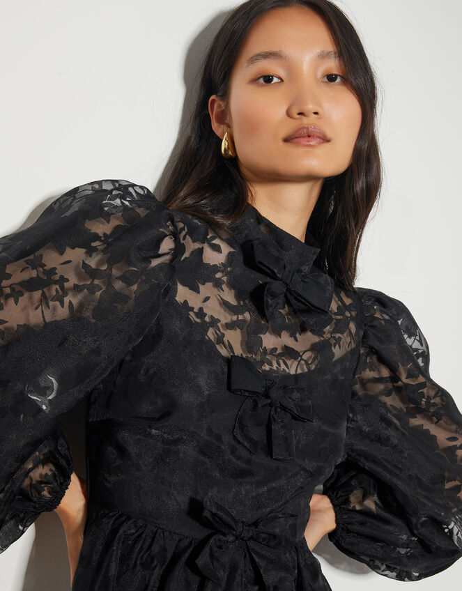 Alba Floral Organza Mini Dress Black | Evening Dresses | Monsoon UK.