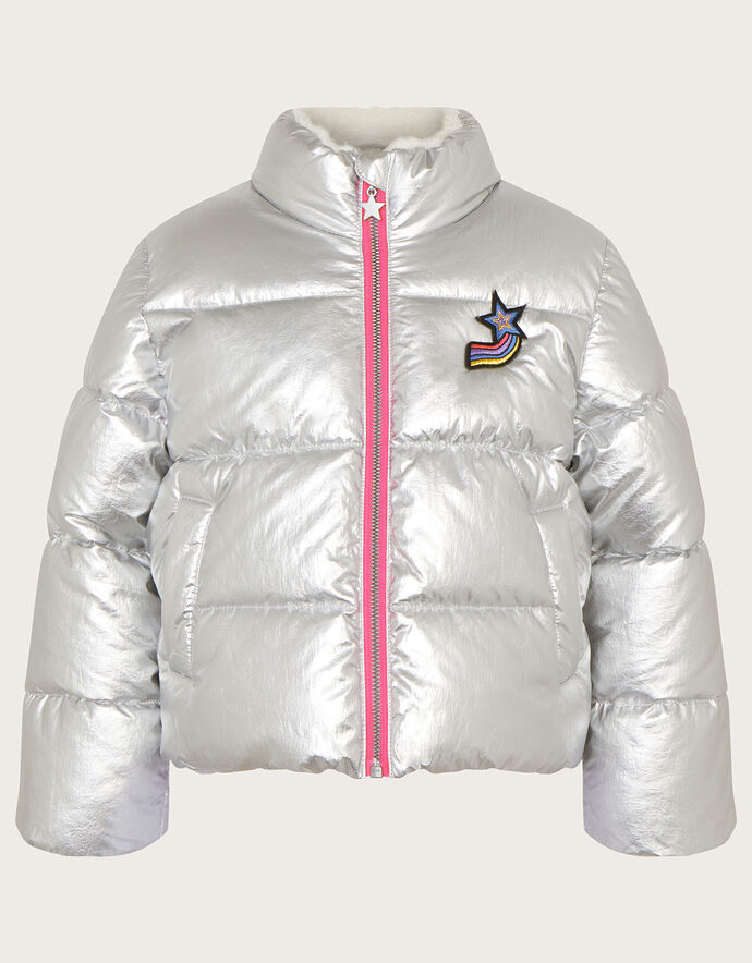 Starry Metallic Jacket Silver | Girls' Coats & Jackets | Monsoon UK.