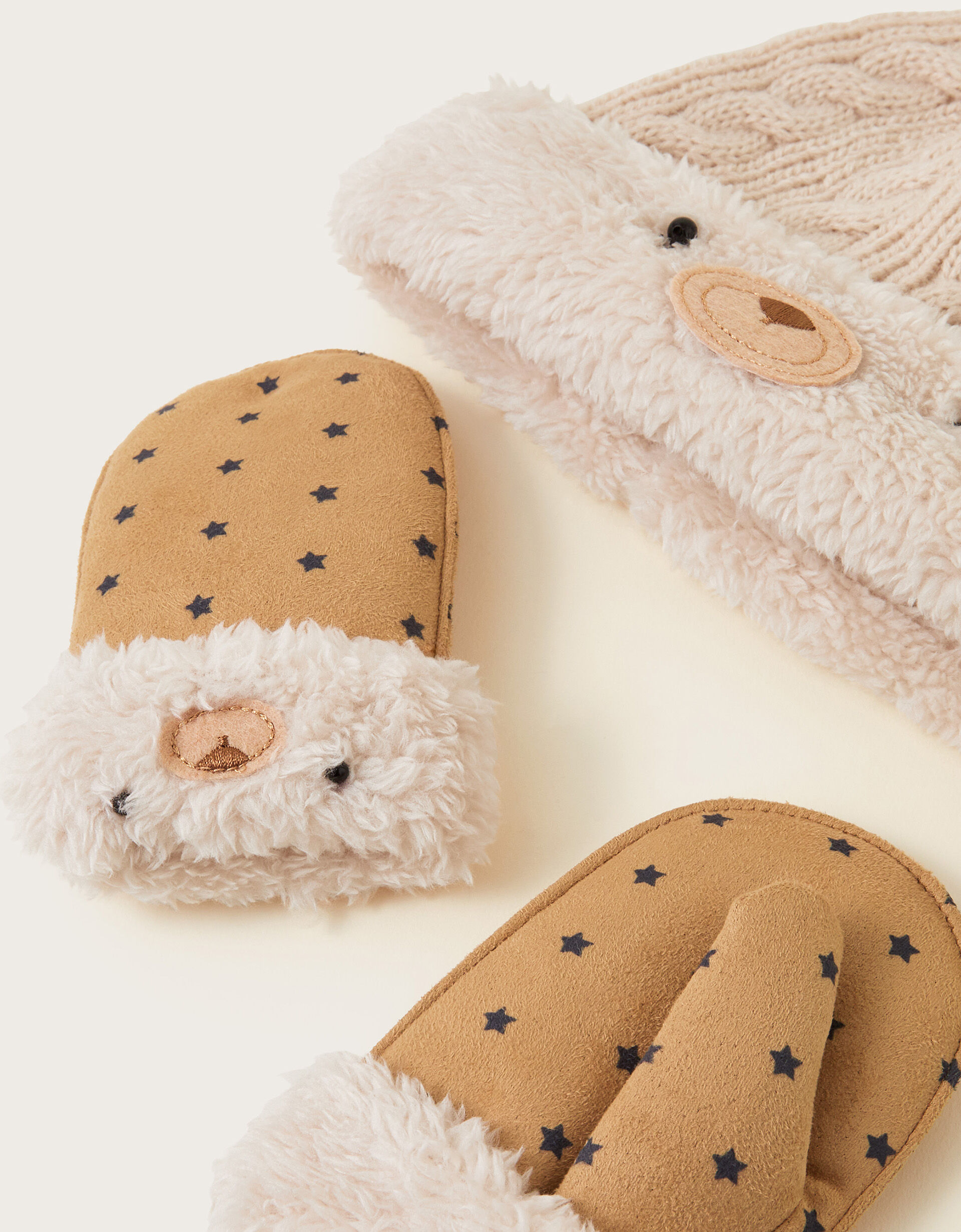 Baby Borg Bear Hat and Mittens Brown