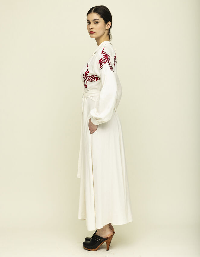 Tallulah & Hope Mitzi Embroidered Wrap Dress Camel