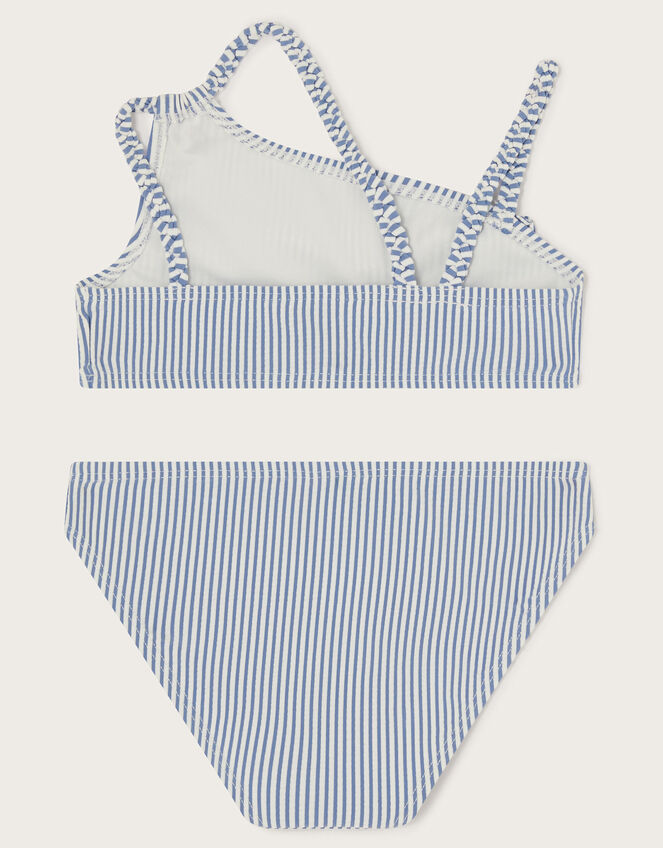 Stripe Asymmetrical Bikini Set Blue | Girls' Beach & Swimwear | Monsoon UK.