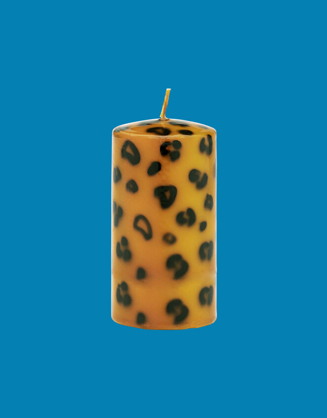 Anna and Nina Small Leopard Print Pillar Candle