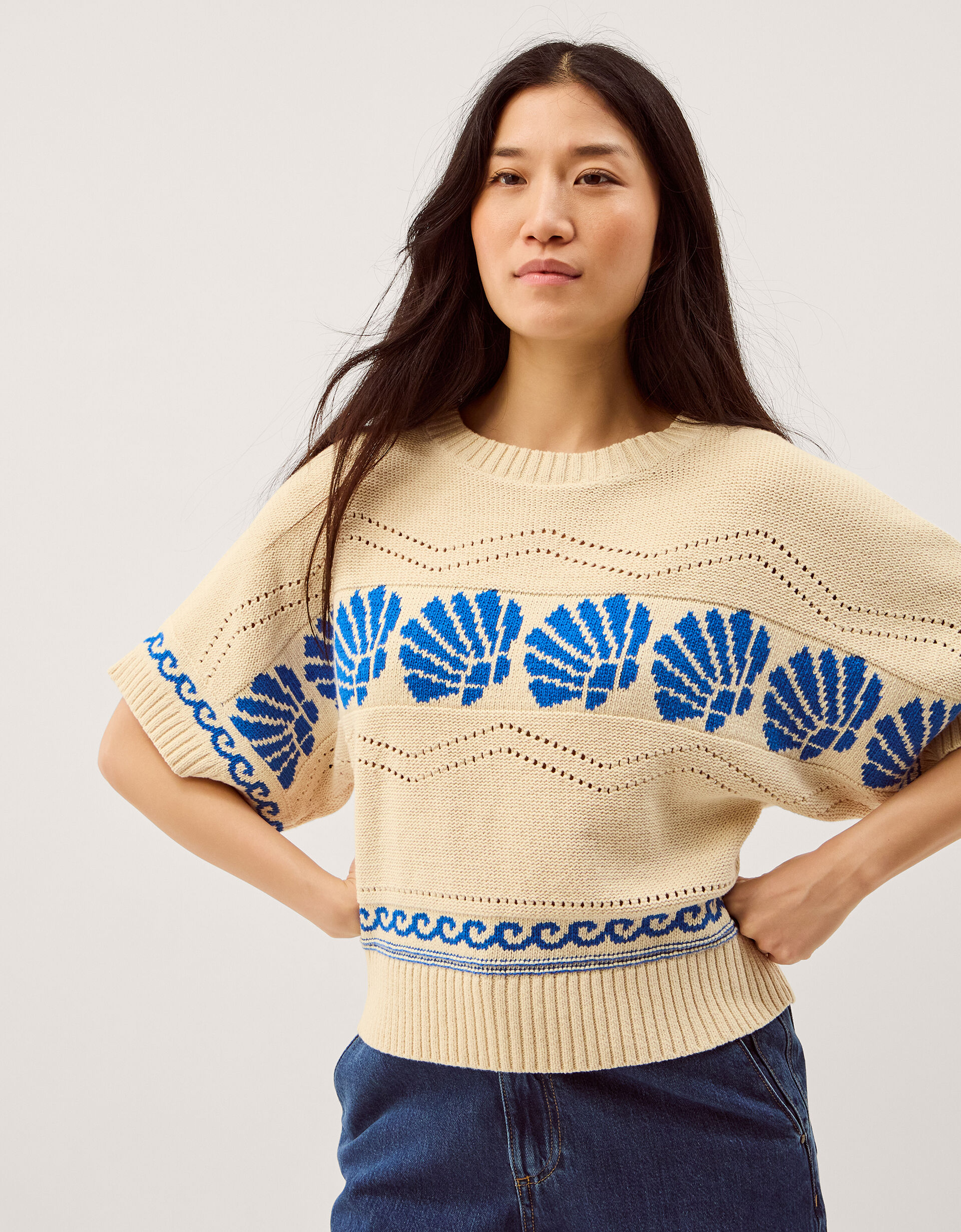 Safi Shell Knit Jumper Ivory | Jumpers | Monsoon UK.