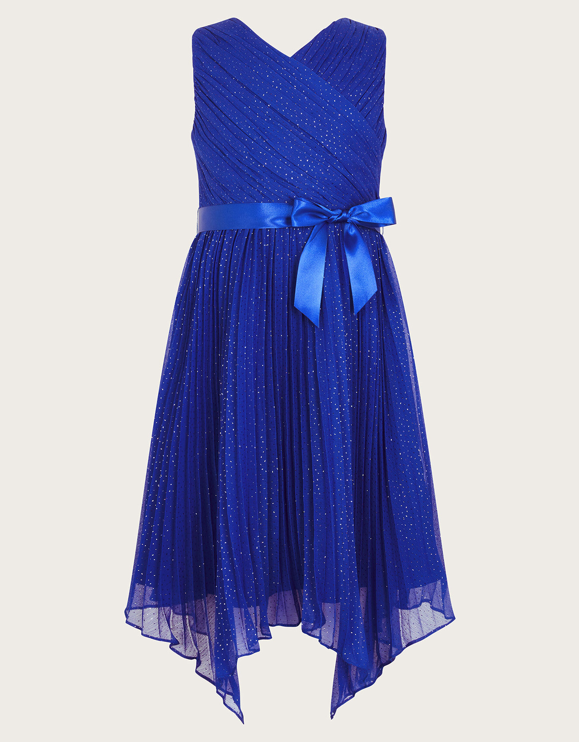Prima Pleat Party Dress Blue | Girls' Dresses | Monsoon UK.