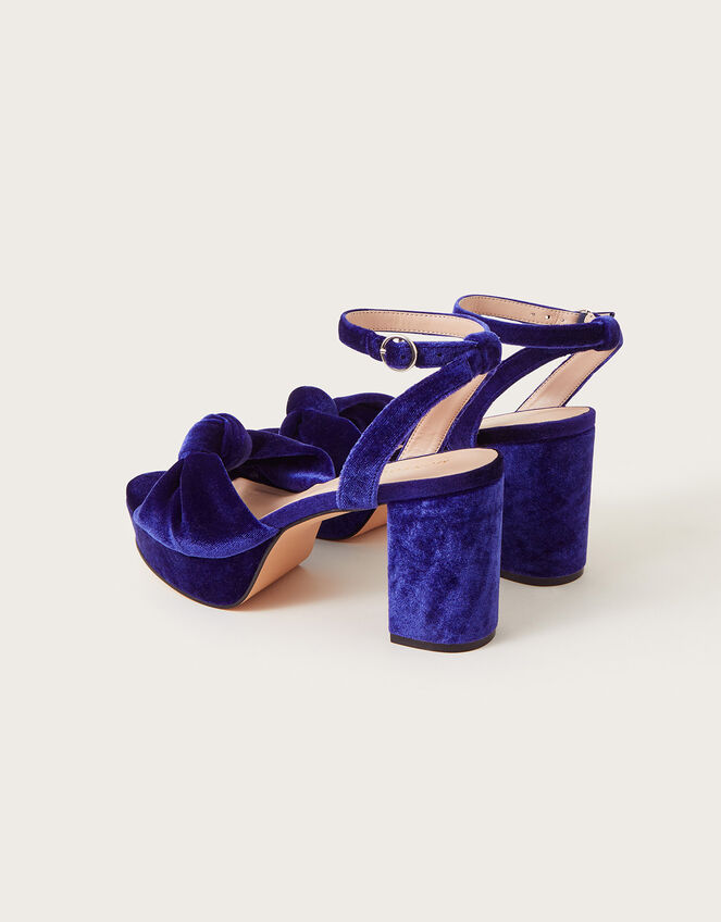 Velvet Knot Heels Blue