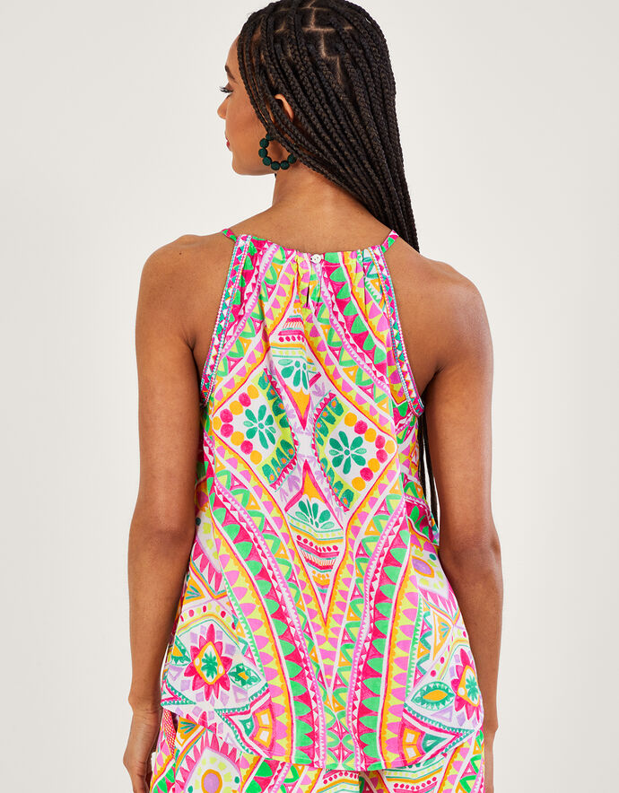 Mosaic Print Halter Cami Top Pink | Vests, Camisoles And Sleeveless ...