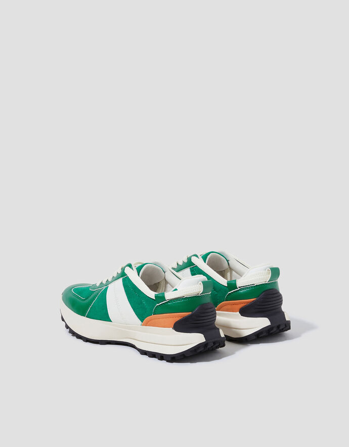 Tyra Faux Leather Trainers Green