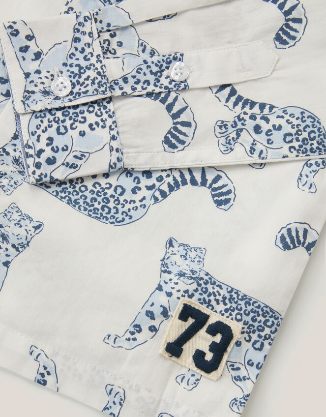 Leopard Print Long Sleeve Shirt White | Boys' Tops & T-shirts | Monsoon UK.