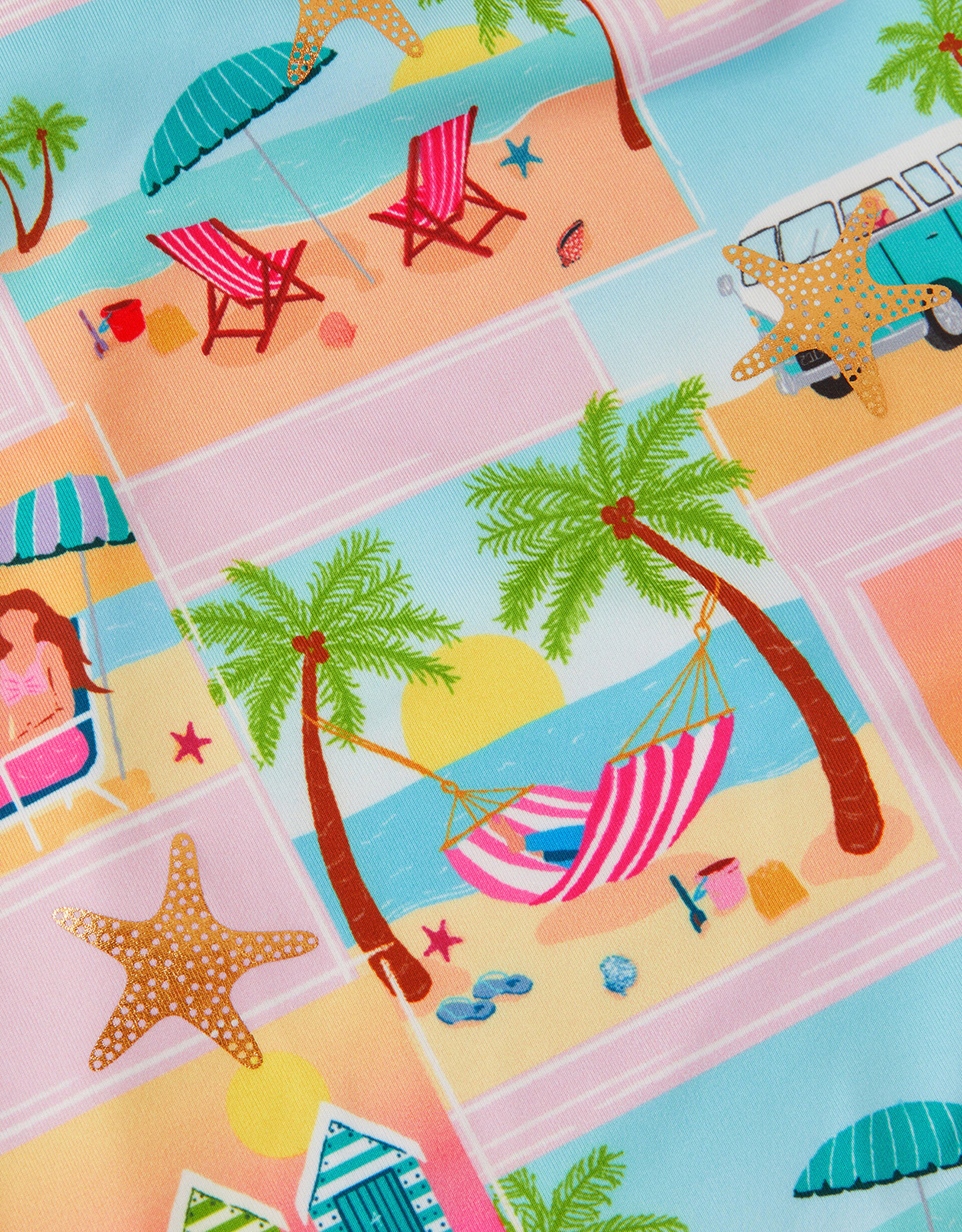 Postcard Stamp Swimsuit Blue