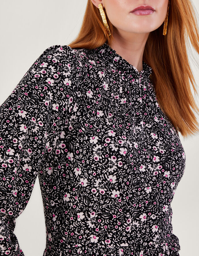 Madison Print Dress Black