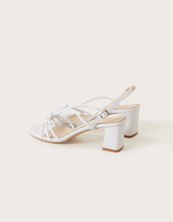 Strappy Block Heel Sandals Ivory | Women's Shoes | Monsoon UK.