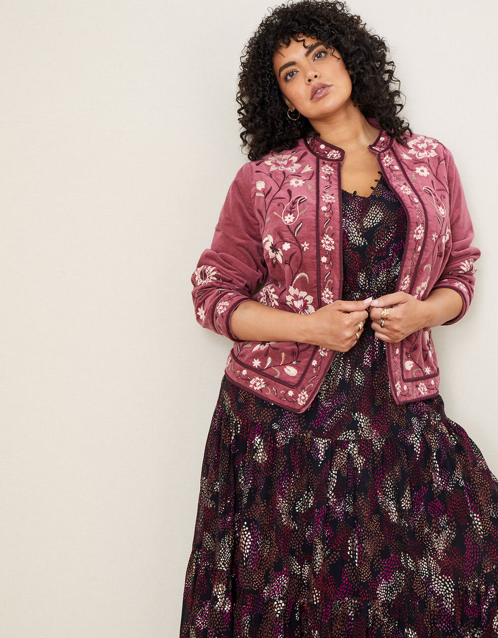 Floral Embroidered Jacket Pink | Women's Jackets | Monsoon UK.