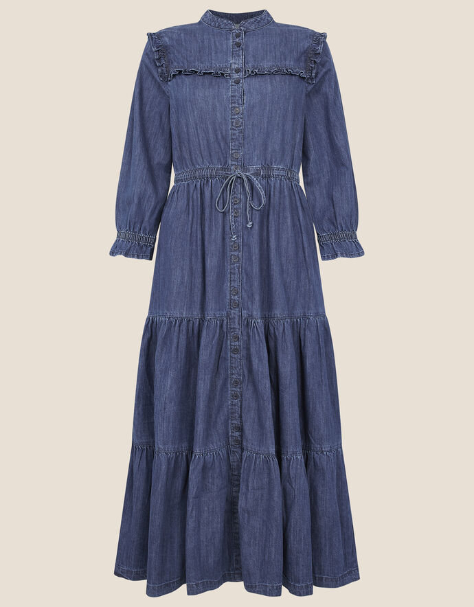 Samson Tiered Denim Dress Blue | Day Dresses | Monsoon UK.