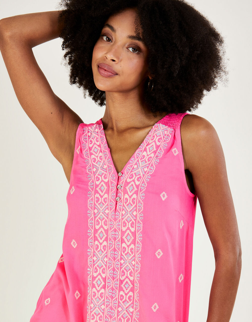 Embroidered Wide Strap Vest Top Pink | Vests, Camisoles And Sleeveless ...