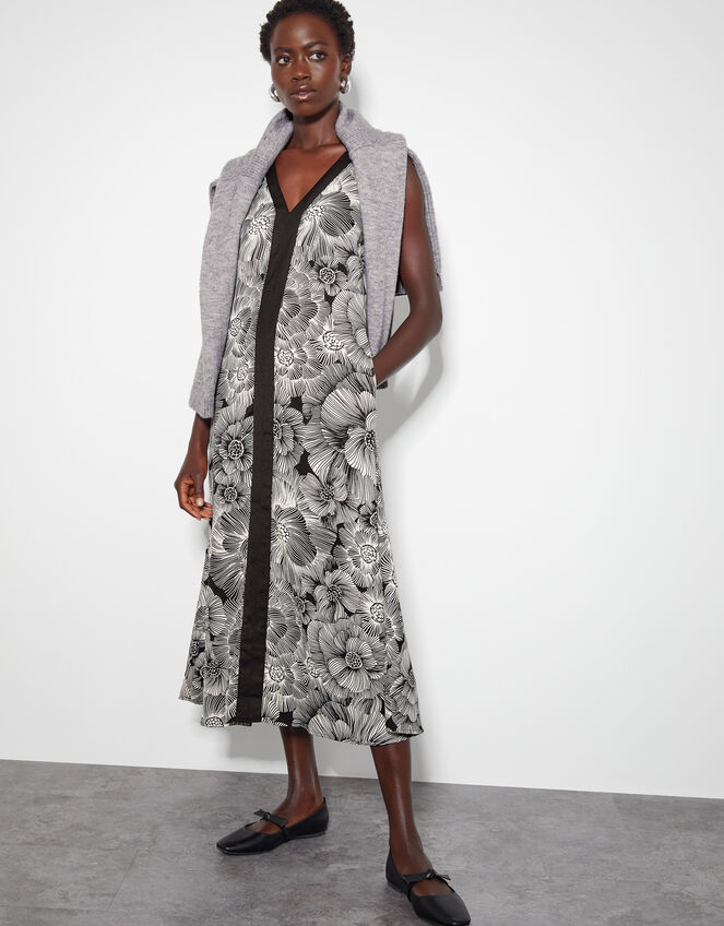 Madison Sleeveless Floral Midi Dress Black | Day Dresses | Monsoon UK.
