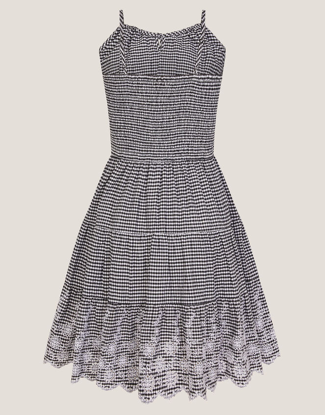 Embroidered Gingham Sun Dress Black | Girls' Beach & Swimwear | Monsoon UK.