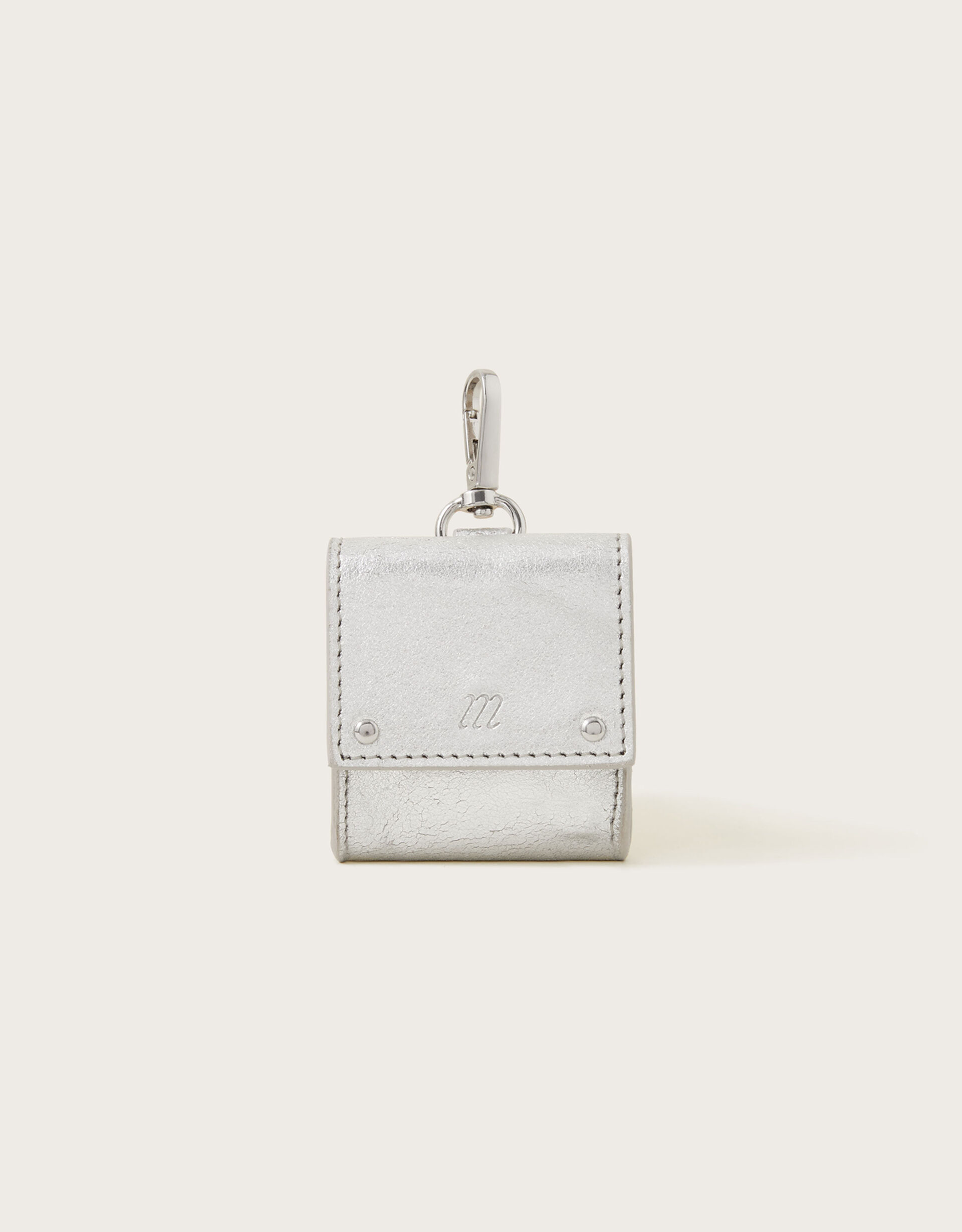 Metallic Leather Ear Pod Case Silver | Gifts | Monsoon UK.
