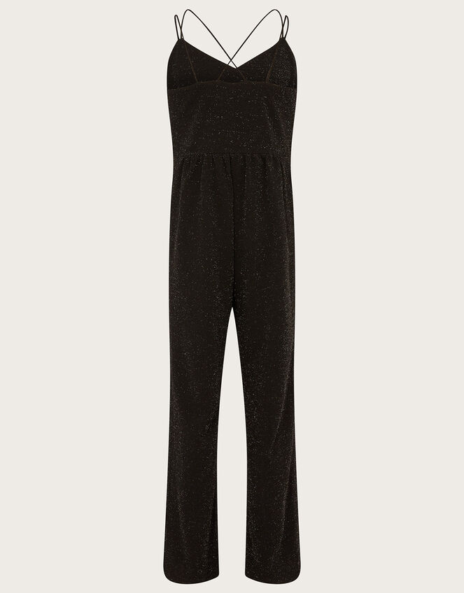 Shimmer Jersey Prom Jumpsuit Black