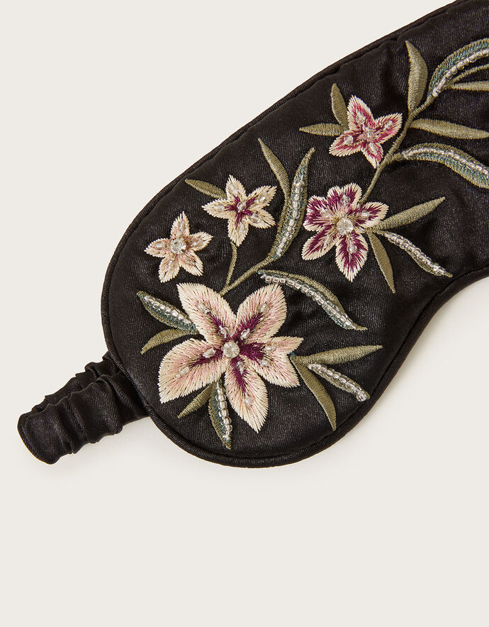 Floral Embroidered Eye Mask