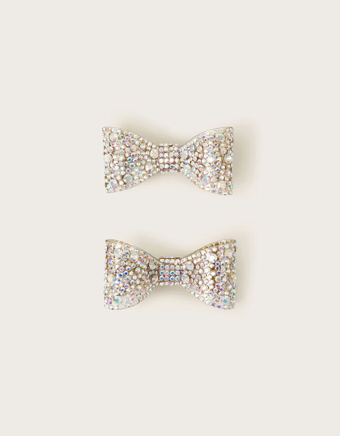 2-Pack Diamante Bow Clips | Accessories | Monsoon UK.