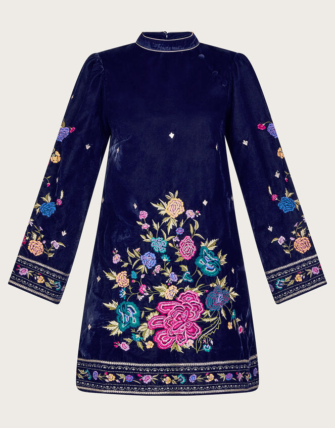 Freya Embroidered Tunic Dress Blue