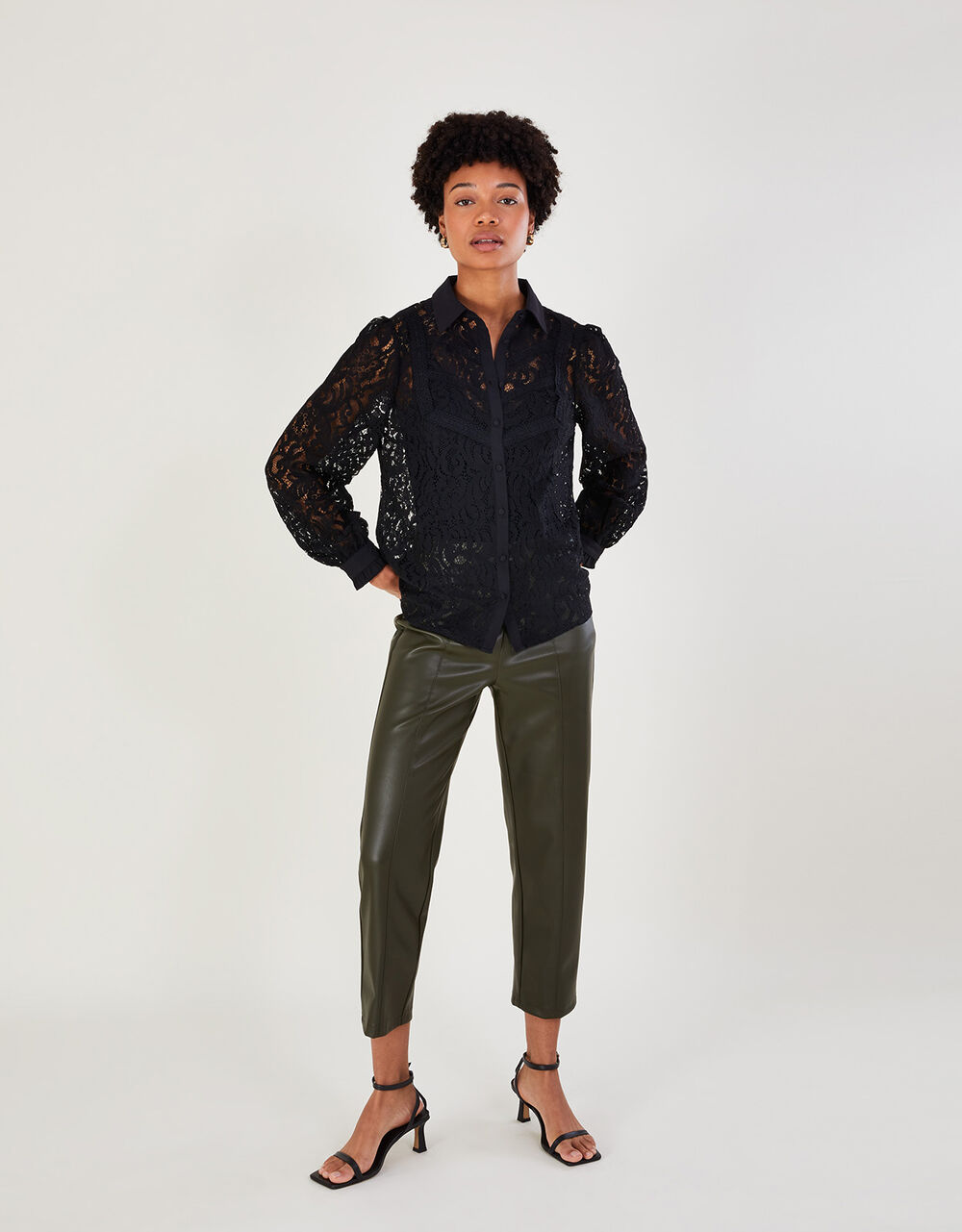 Logan Lace Blouse Black | Tops & T-shirts | Monsoon UK.