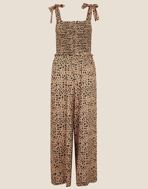 Animal Print Shirred Jumpsuit Natural | Jumpsuits | Monsoon UK.