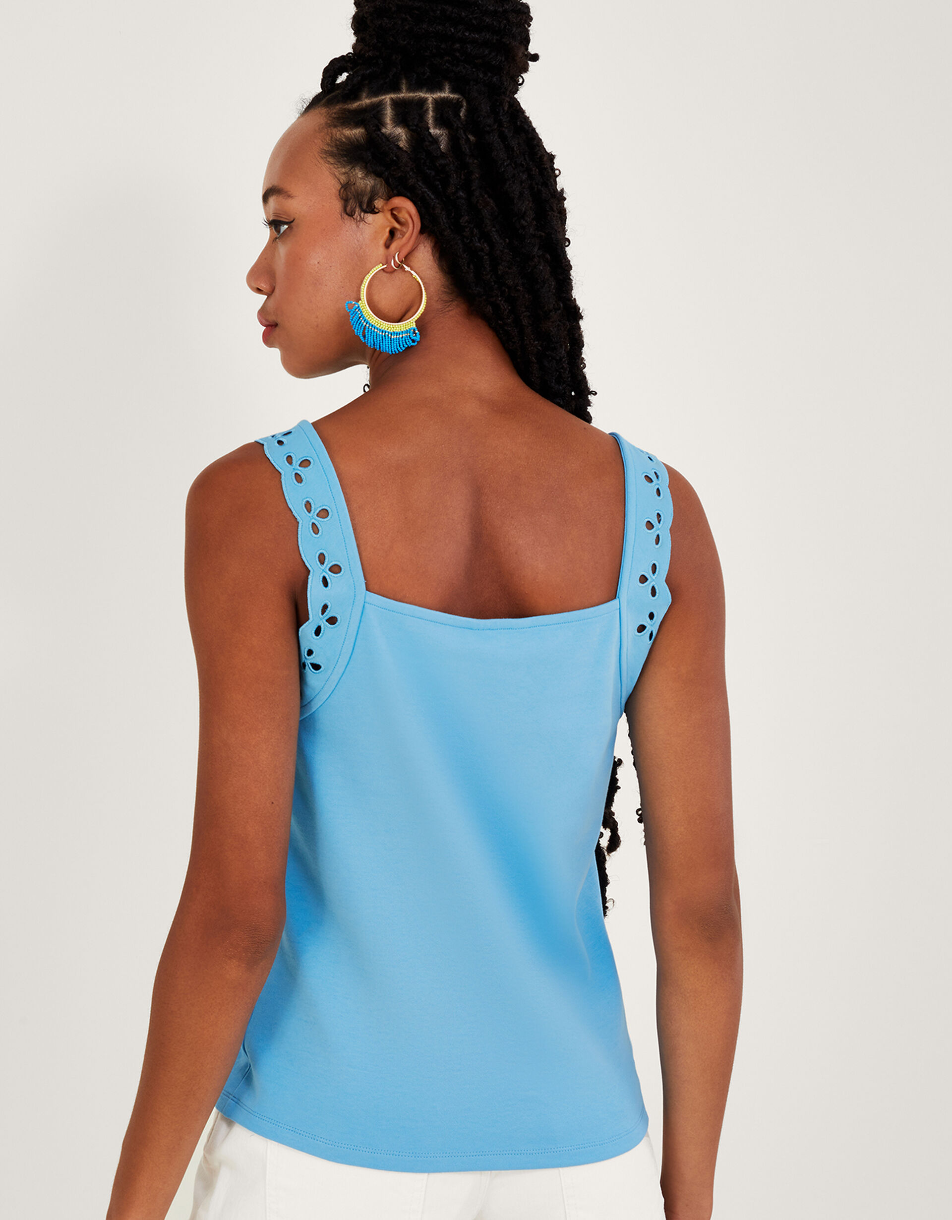 Jersey Cutwork Cami Tank Top Blue | Vests, Camisoles And Sleeveless ...