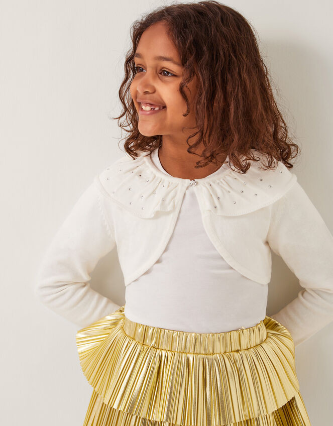 Oversized Diamante Collar Cardigan Ivory | Girls' Cardigans | Monsoon UK.