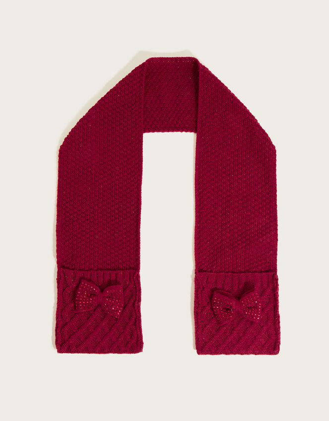 Sparkle Bow Knit Scarf with Recycled Polyester