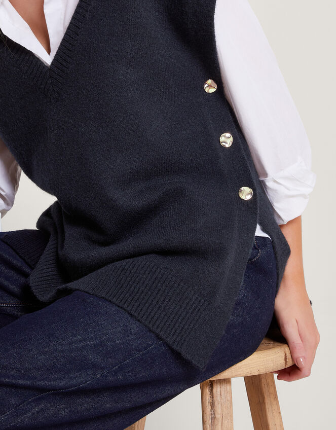 Billie Button Side Tabard Blue | Knitwear | Monsoon UK.